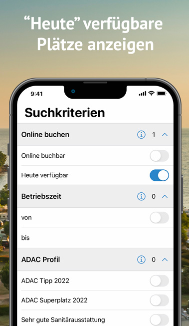 ADAC Camping- und Stellplatzführer App